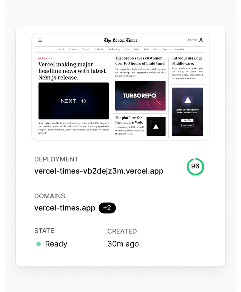 Product Tour – Vercel