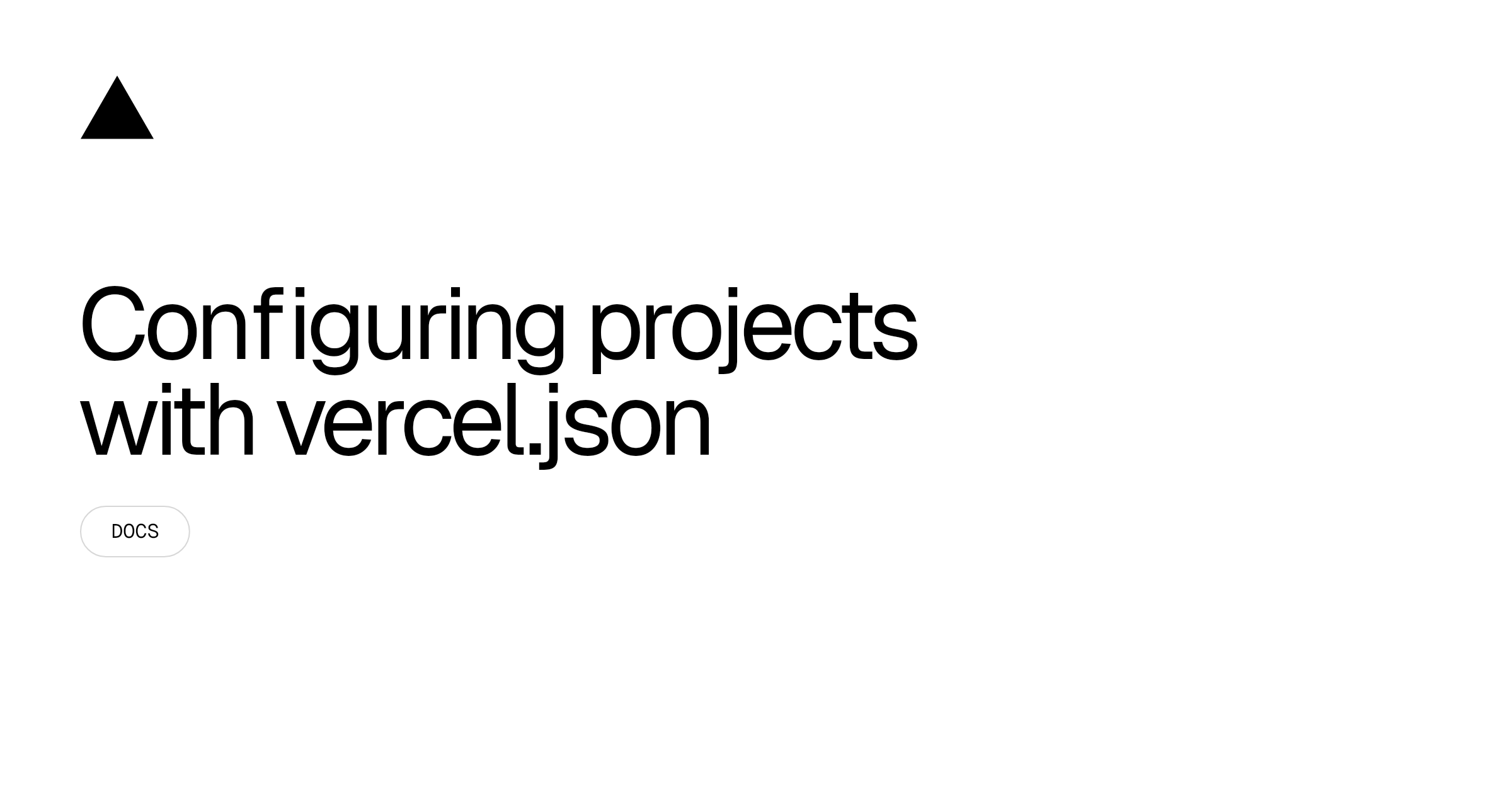 Configuring projects with vercel.json