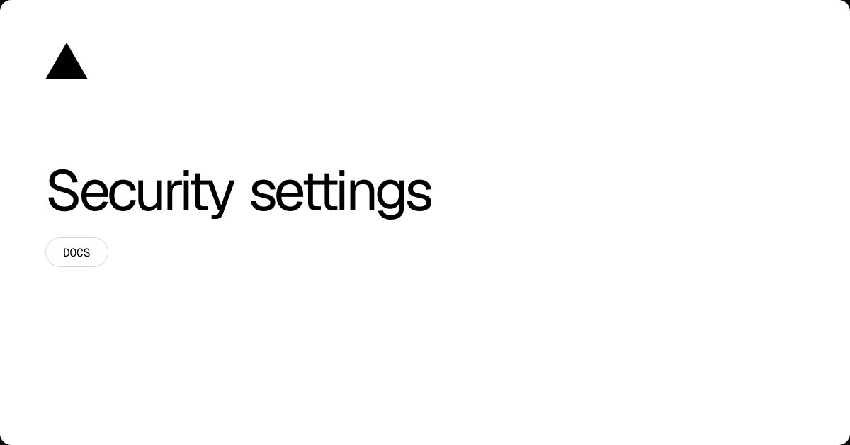 Security Settings
