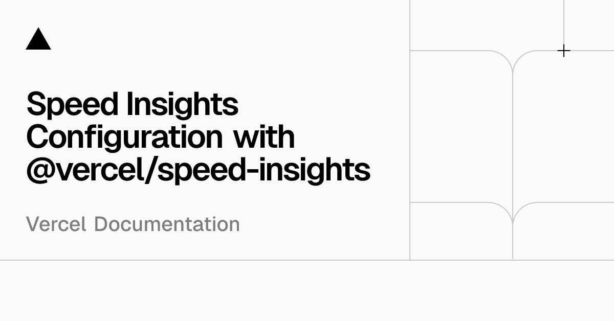 Speed Insights Configuration with @vercel/speed-insights