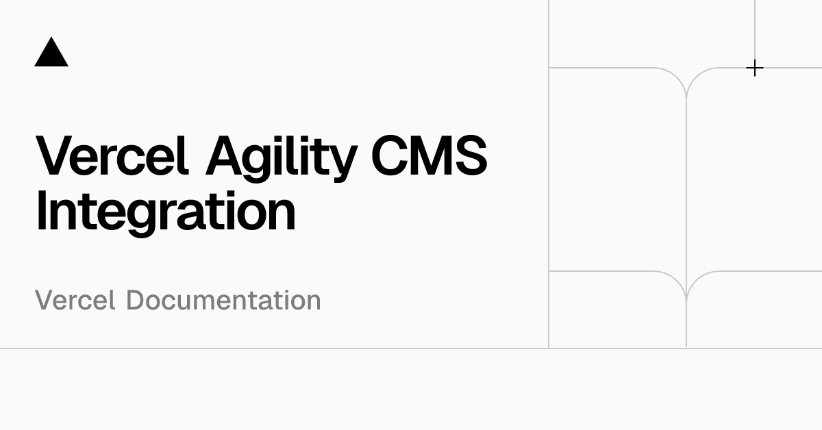Vercel Agility CMS Integration