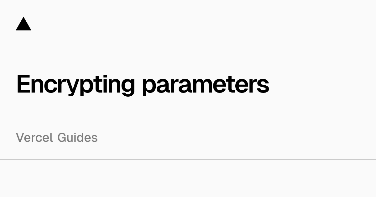 Encrypting parameters