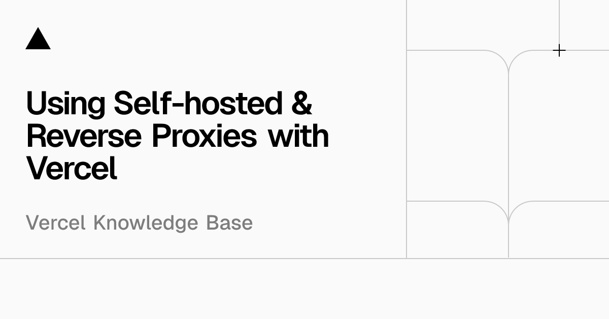 Using Self-hosted & Reverse Proxies with Vercel | Vercel Knowledge Base