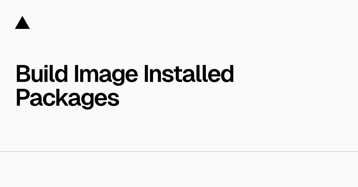 Build Image Installed Packages