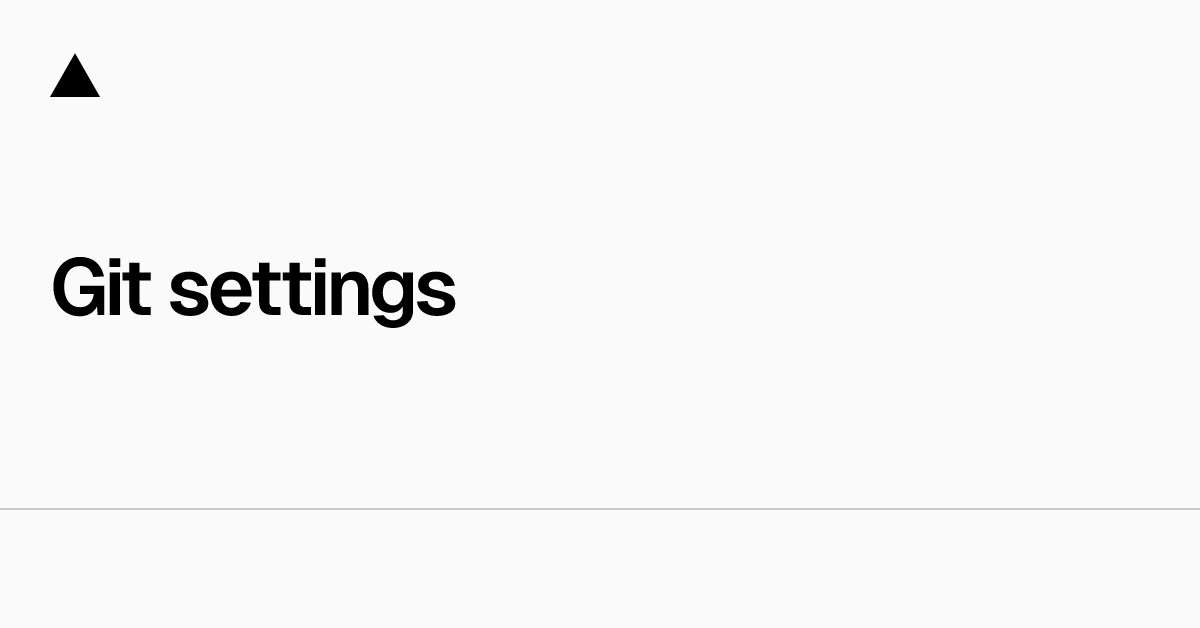 Git settings