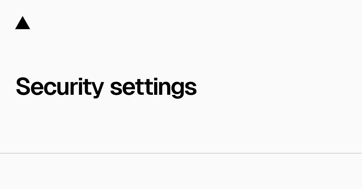 Security Settings