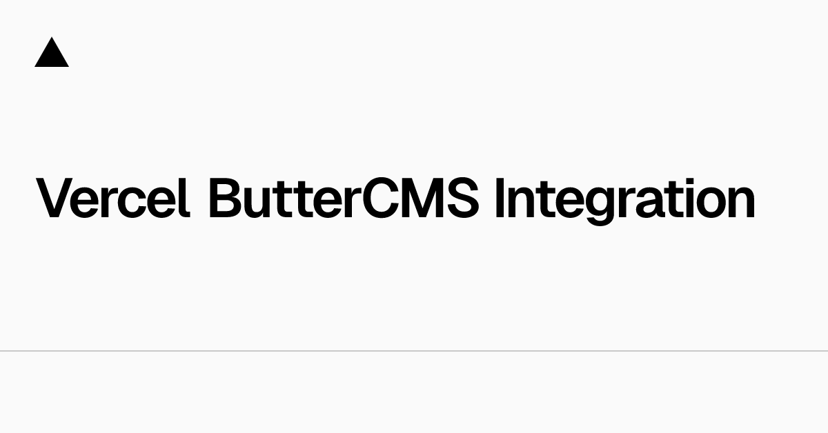 Vercel ButterCMS Integration