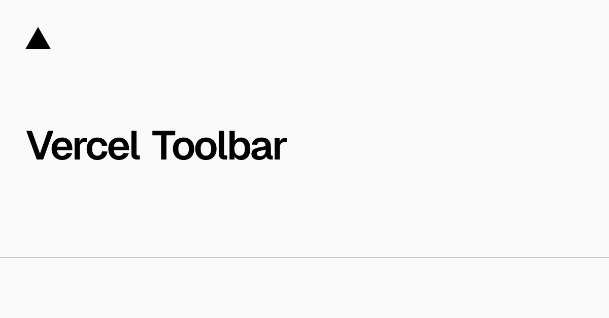 Vercel Toolbar