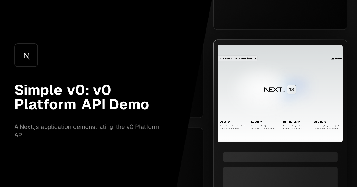 Simple v0: v0 Platform API Demo
