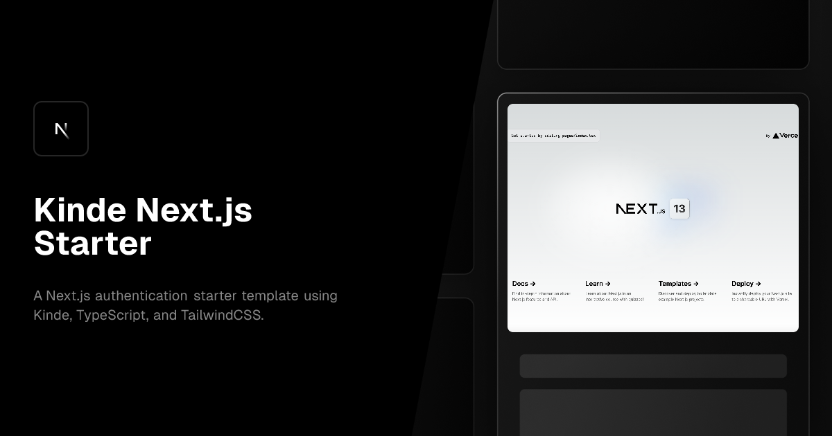 Kinde Next.js Starter