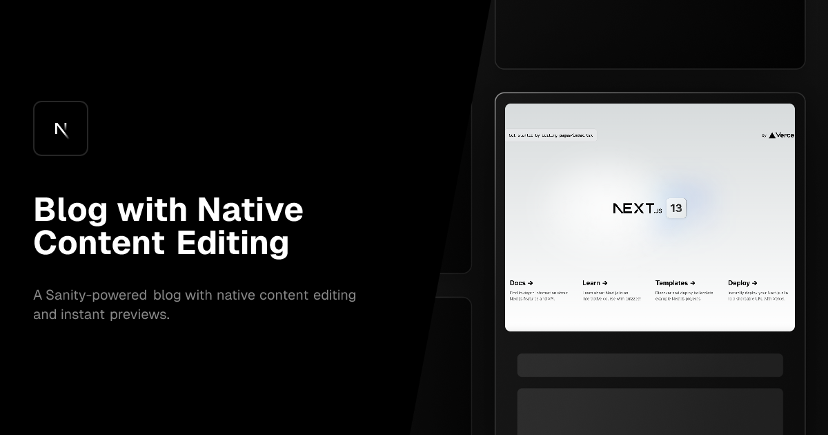 Blog with Native Content Editing – Vercel