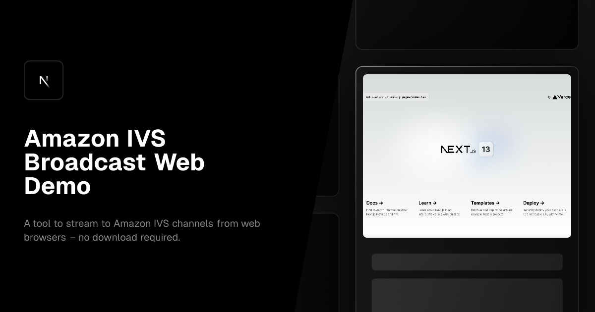 Amazon IVS Broadcast Web Demo