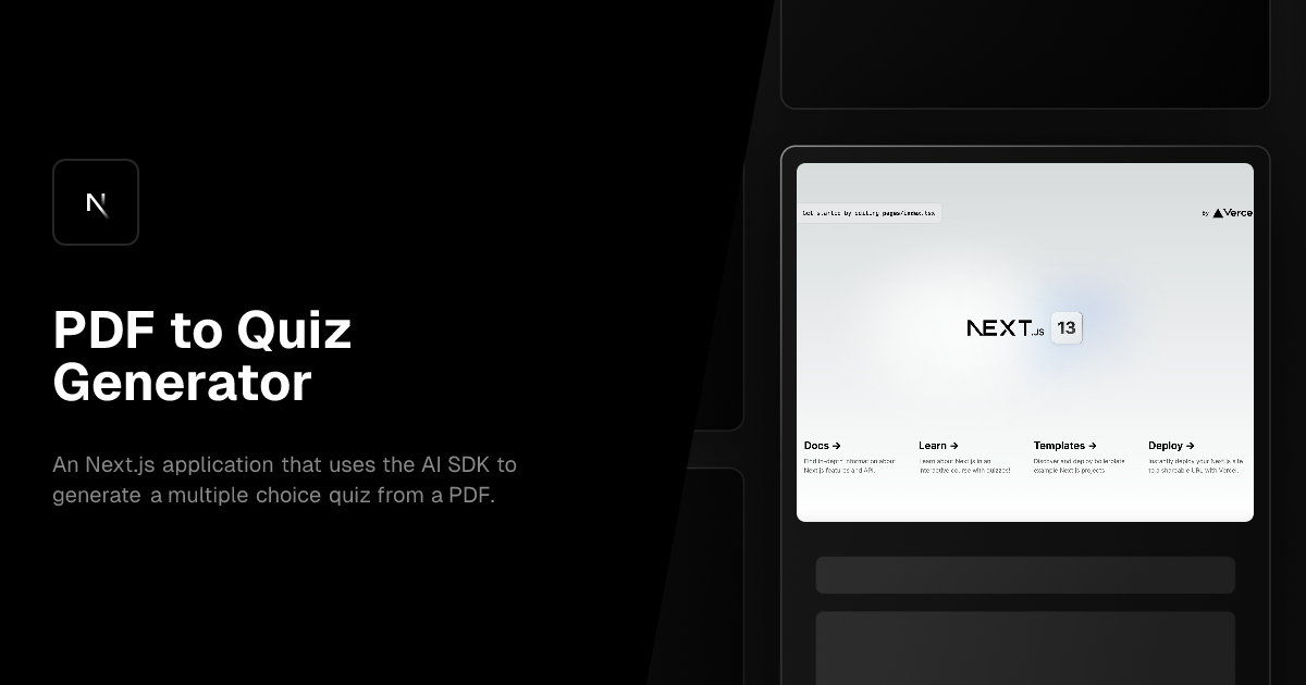 PDF to Quiz Generator