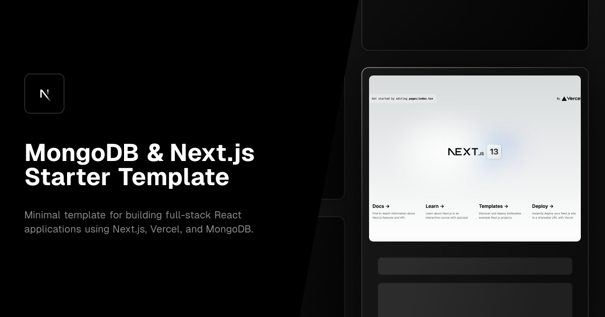 MongoDB & Next.js Starter Template