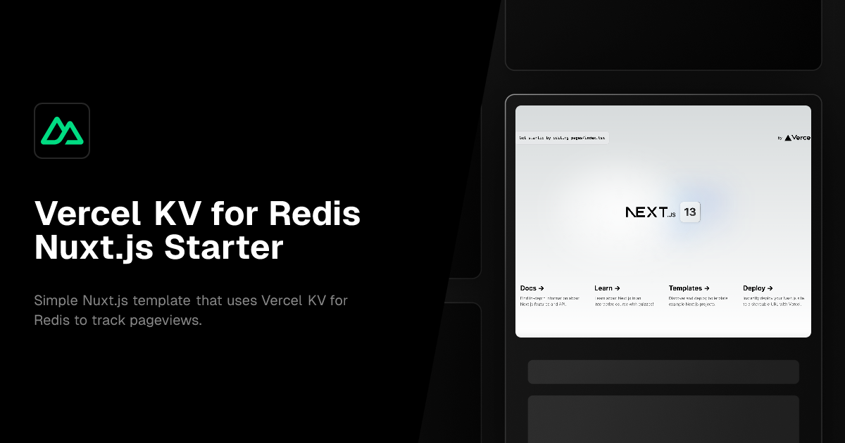 Vercel KV for Redis Nuxt.js Starter