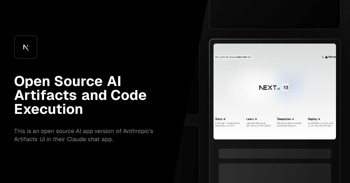 Open Source AI Artifacts and Code Execution