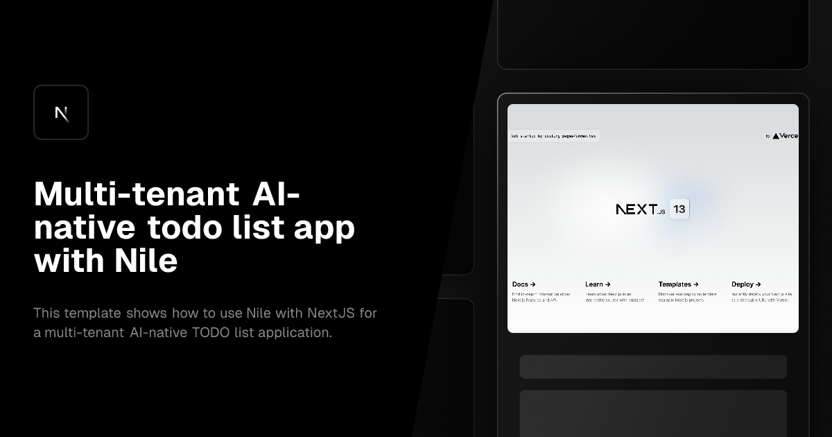 Multi-tenant AI-native todo list app with Nile