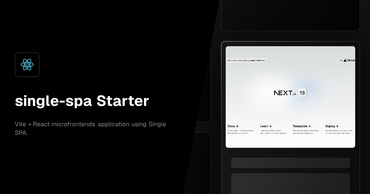 Microfrontends single-spa Starter