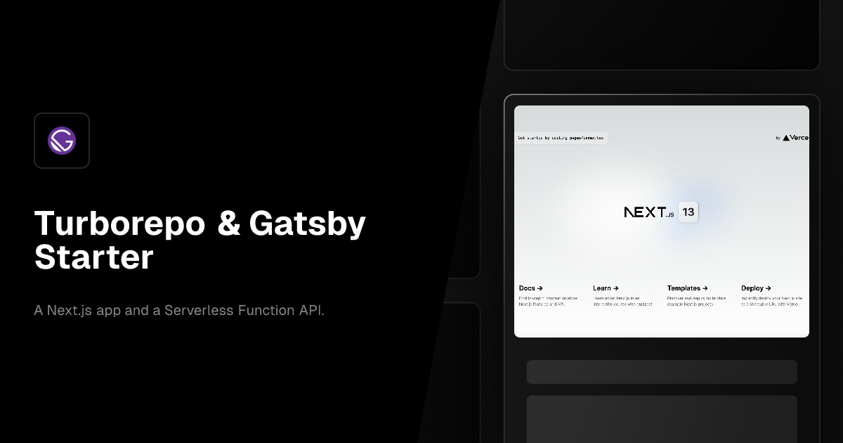 Turborepo & Gatsby Starter