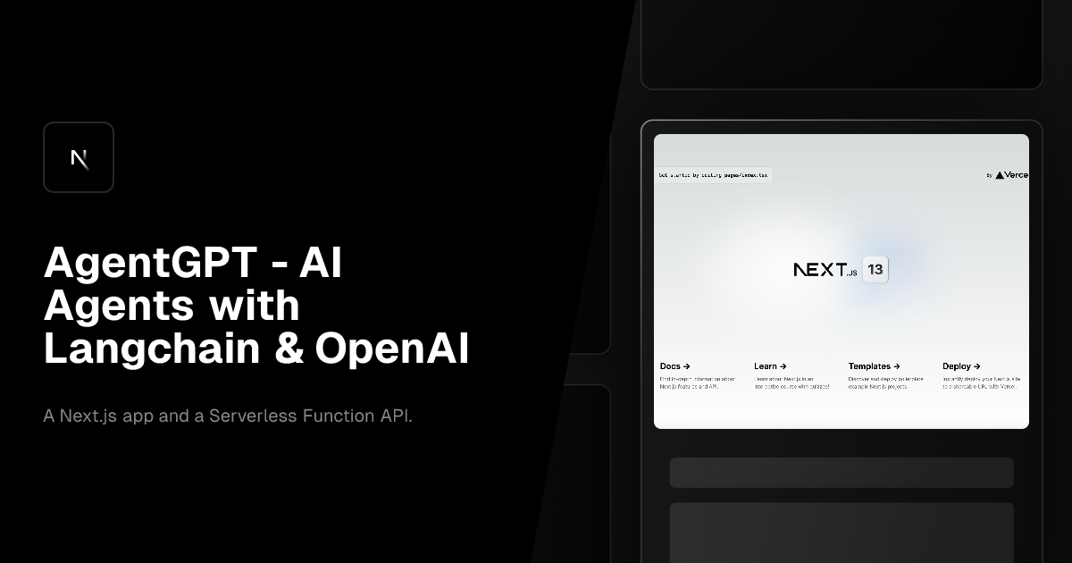 AgentGPT - AI Agents with Langchain & OpenAI – Vercel