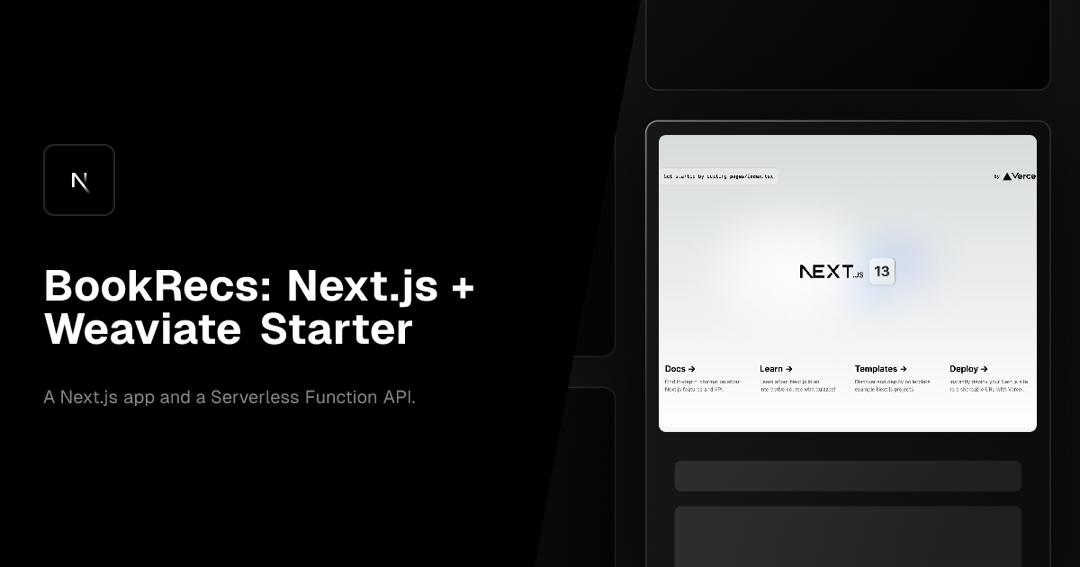 BookRecs: Next.js + Weaviate Starter