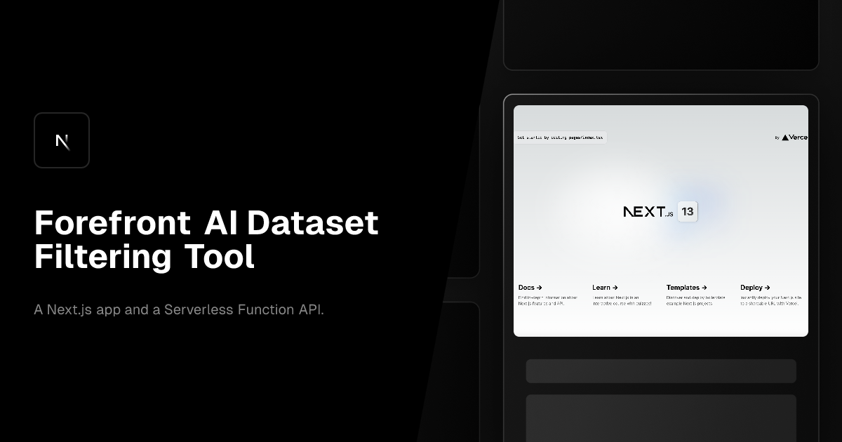 Forefront AI Dataset Filtering Tool