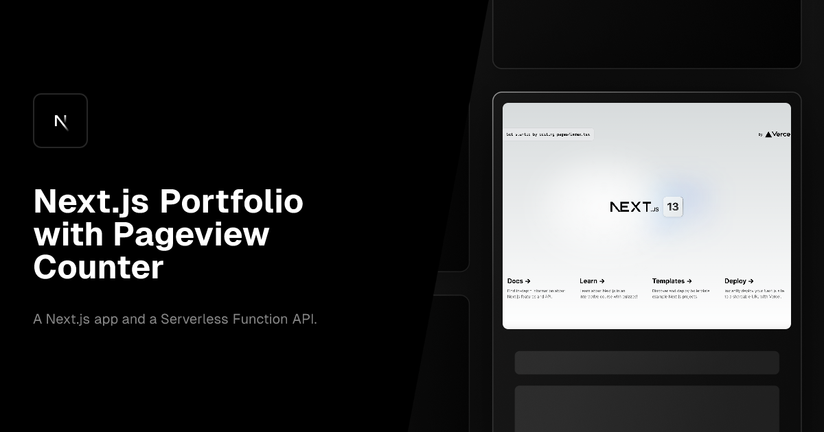 Next.js Portfolio with Pageview Counter