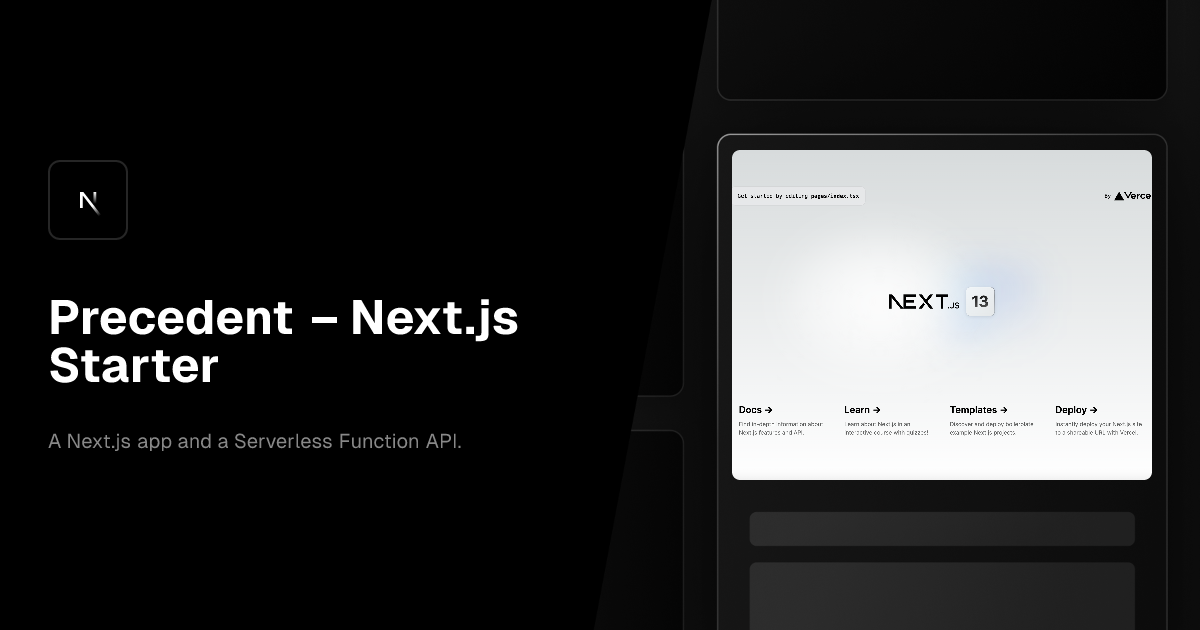 Precedent – Next.js Starter – Vercel