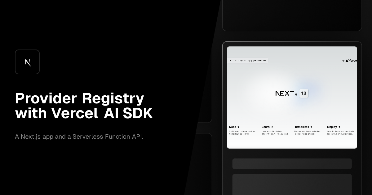 Provider Registry with Vercel AI SDK