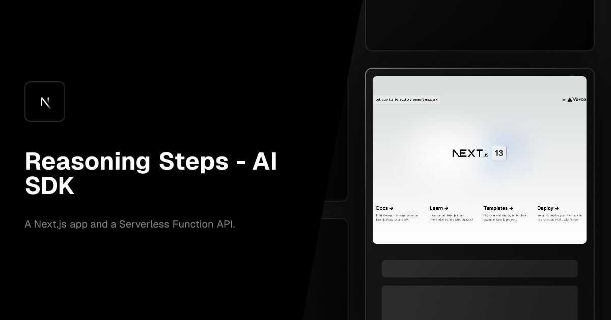 Reasoning Steps - AI SDK