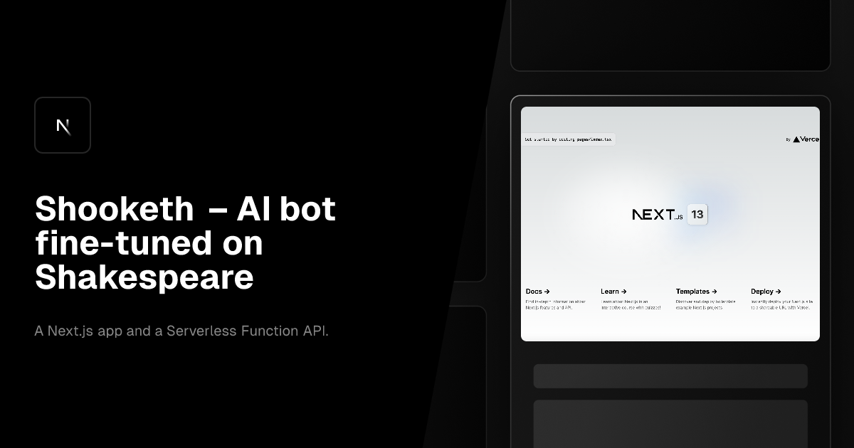 Shooketh – AI bot fine-tuned on Shakespeare