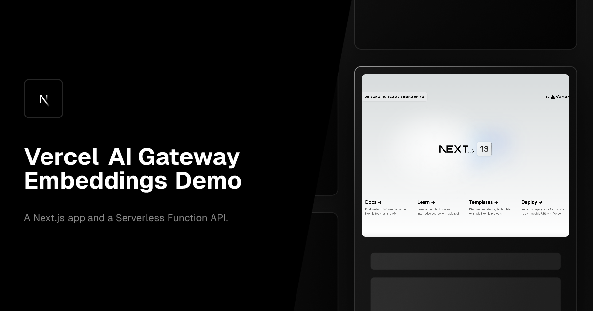Vercel AI Gateway Embeddings Demo