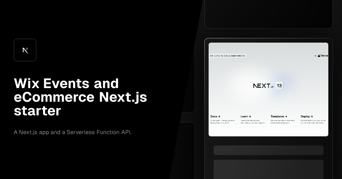 Wix Events and eCommerce Next.js starter – Vercel