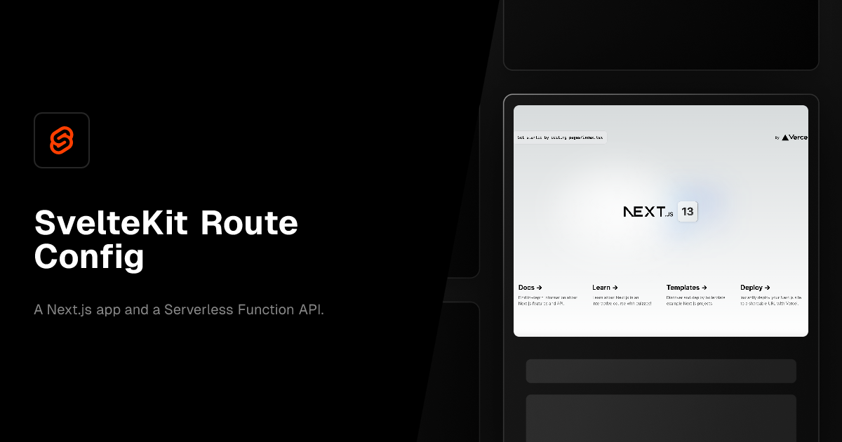 SvelteKit Route Config