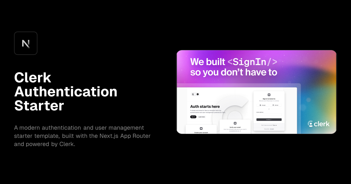 Clerk Authentication Starter - Vercel