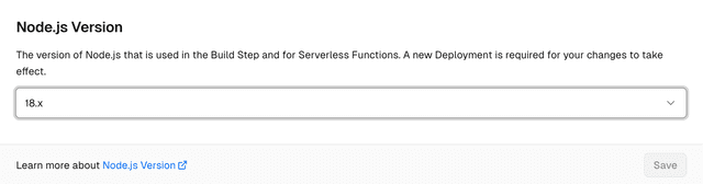 Supported Node.js versions